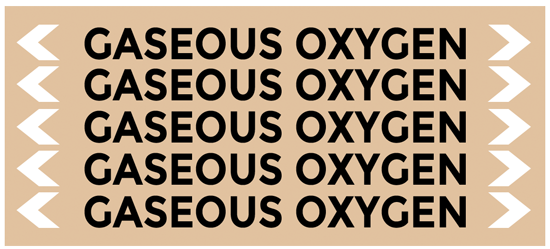 Pipe Marker for Gaseous Oxygen | Blue Mountain Co Plumbing