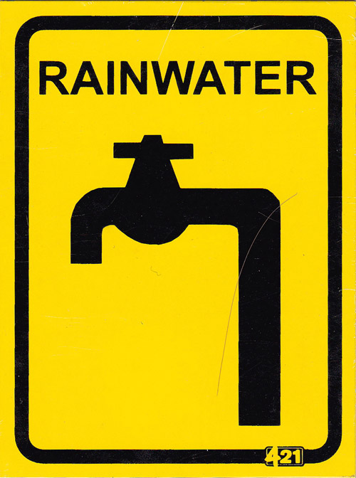 Rainwater Sign (Yellow & Black) | Blue Mountain Co Plumbing