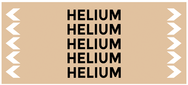 Pipe Marker Label for Helium | Blue Mountain Co Plumbing