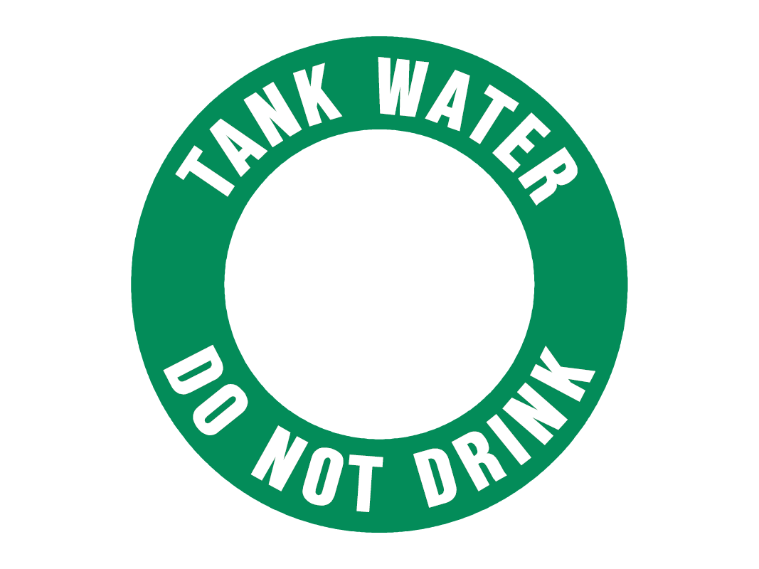 Tap Cover Plate Signs | Tank Water Do Not Drink | BMCo Plumbing